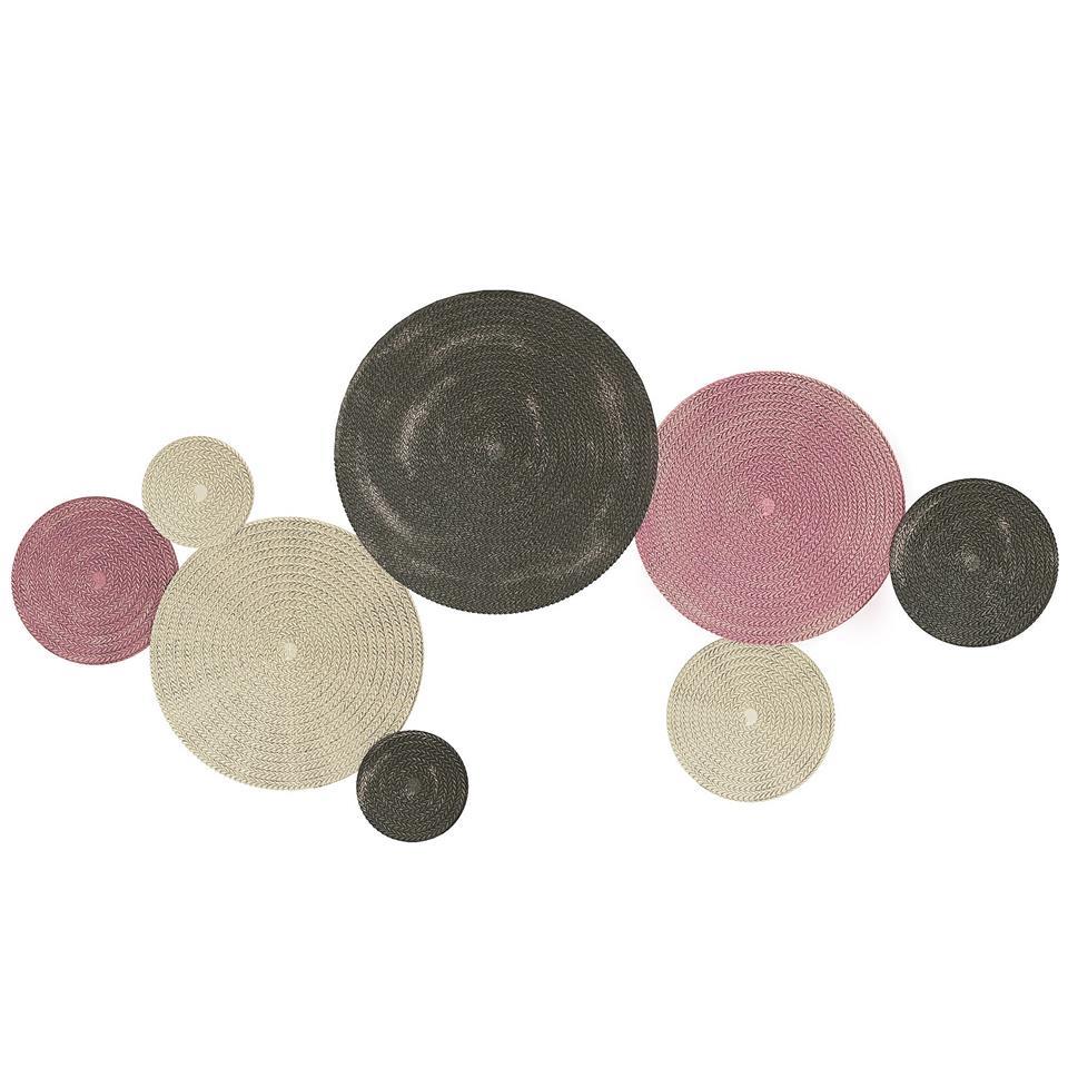 8-Disc 3D Metal Wall Art, 110x7x58 cm, Bronze, Orange and Yellow ...