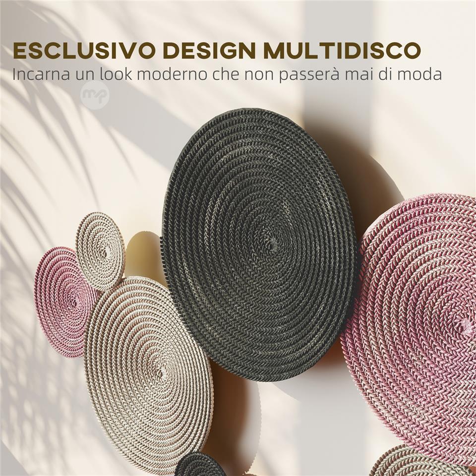 8-Disc 3D Metal Wall Art, 110x7x58 cm, Bronze, Orange and Yellow ...