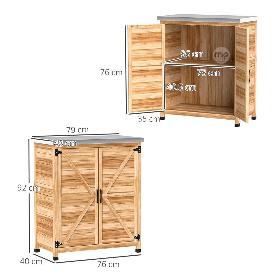 Outdoor Cabinet with Internal Shelf and Work Bench, in Wood and ...