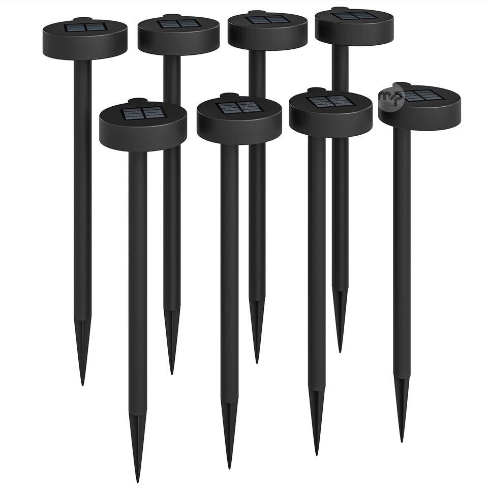 Set of 8 Solar-Powered Outdoor Spotlights with 3000K LED Lighting, in ...