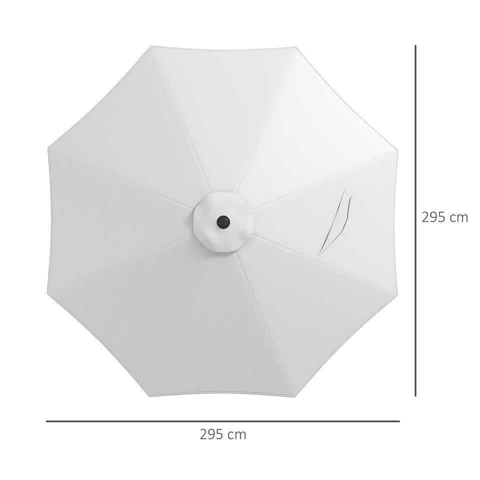 Umbrella Cover Ø295 cm in Water-Resistant White Polyester with Top Air ...