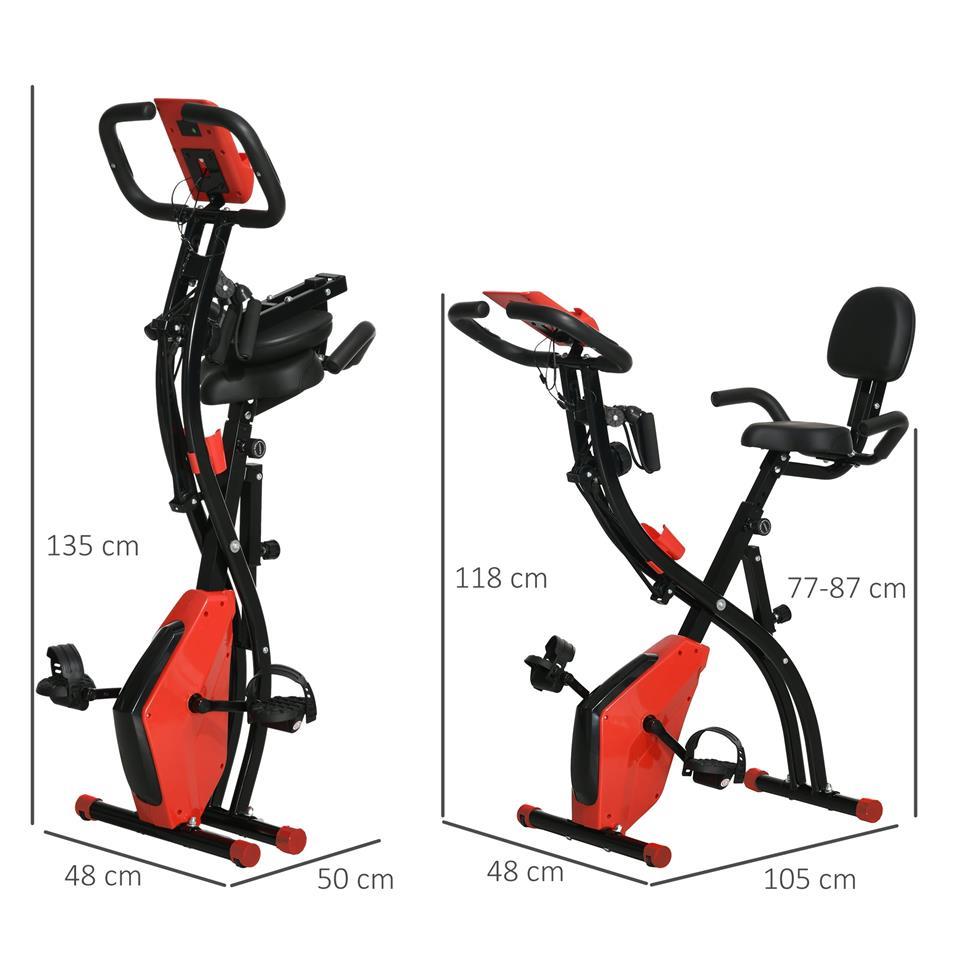 Folding Exercise Bike, 8 Level Adjustable Magnetic Resistance, Fitness ...