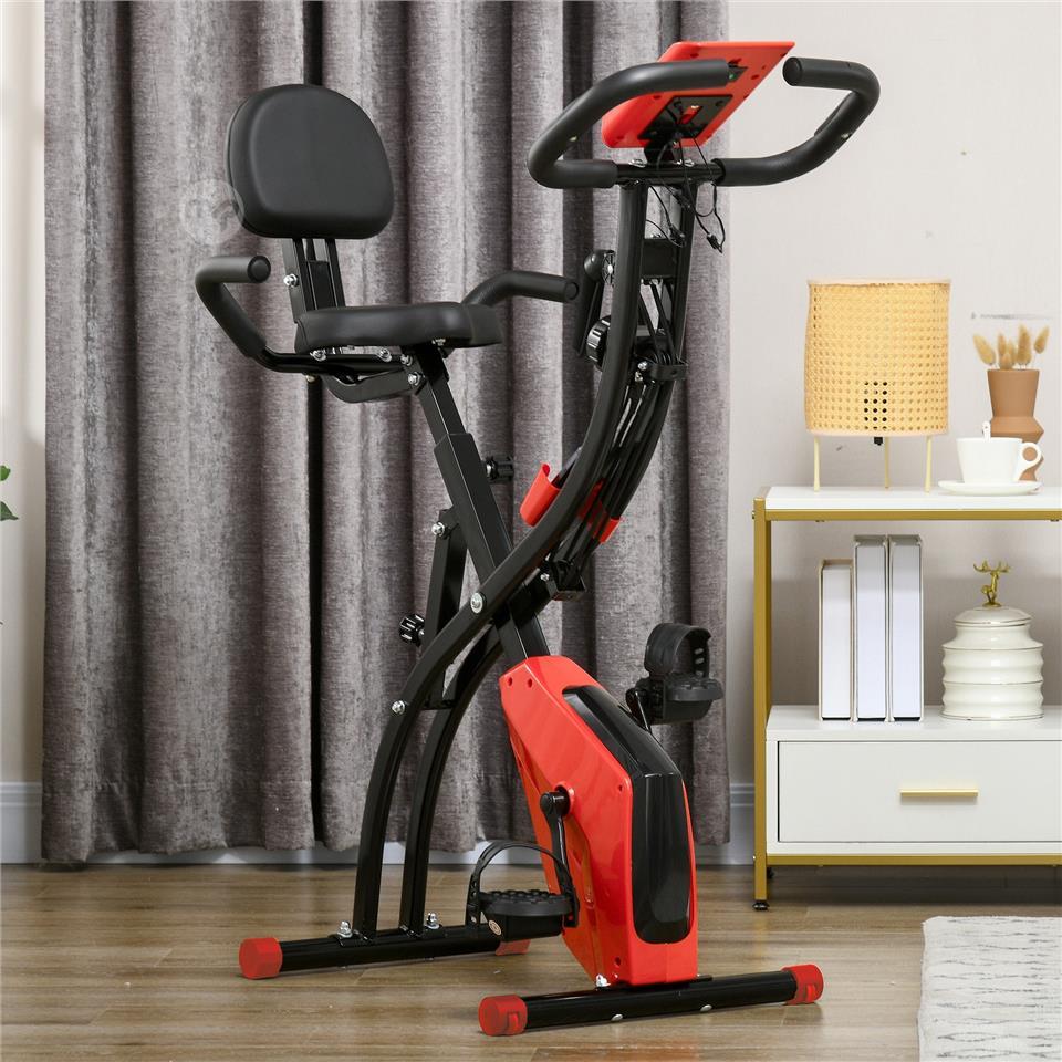 Folding Exercise Bike, 8 Level Adjustable Magnetic Resistance, Fitness ...