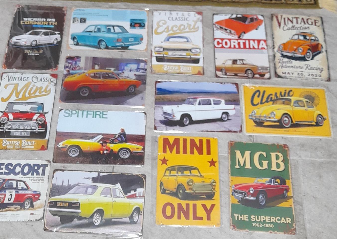 Vintage look car metal signs. 30×20cm | Maltapark