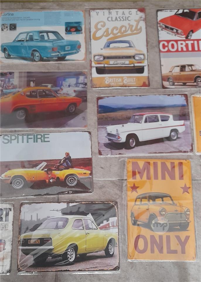 Vintage look car metal signs. 30×20cm | Maltapark