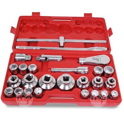 26PC 3/4" 1" HEAVY DUTY GARAGE WORKSHOP SOCKET EXTENSION RATCHET BAR ...