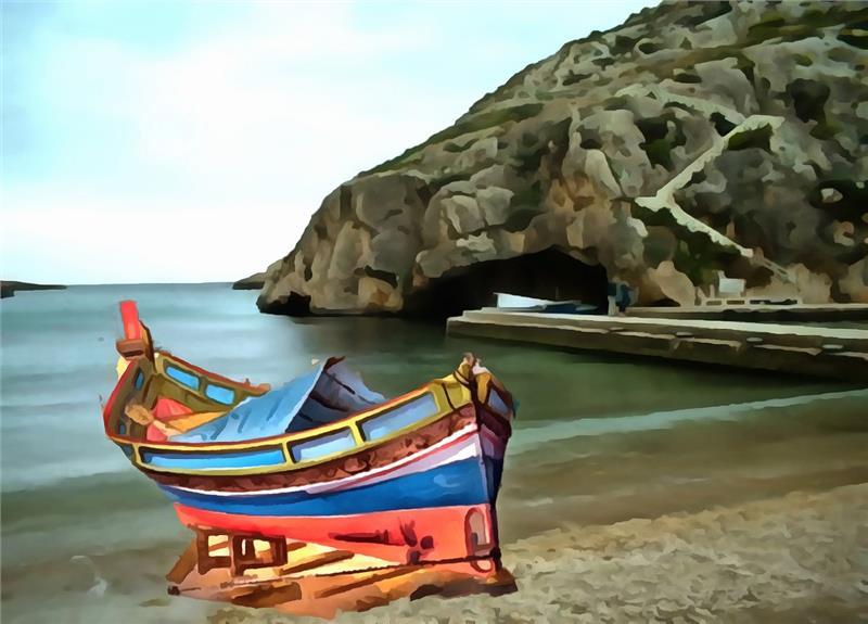 IL-LUZZU TAX-XLENDI -------- ORIGINAL HAND PAINTED OIL ON CANVAS 70X50 ...