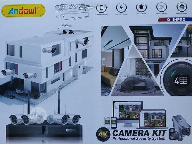 Andowl Q-S4Pro 4 Camera Wireless IP 4K CCTV Recording System with ...