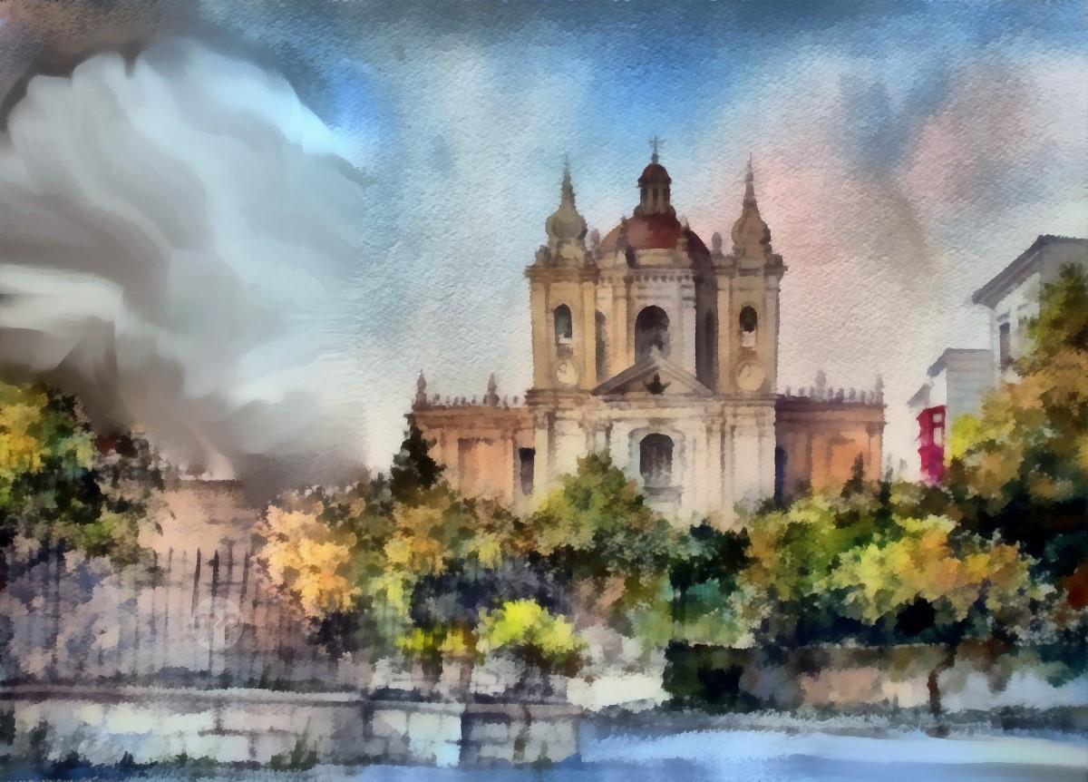 LIJA CHURCH -------- ORIGINAL HAND PAINTING OIL ON CANVAS 70X50 | Maltapark