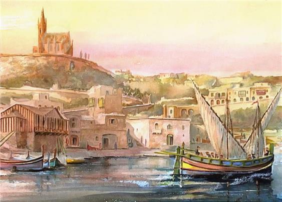 OLD MGARR GOZO -------- ORIGINAL HAND PAINTING OIL ON CANVAS 50X30 ...