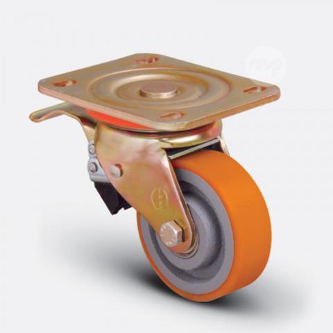 Castor wheel With Brake Heavy Duty 80 mm 200 kg EMES ED01 VBP 80F ...