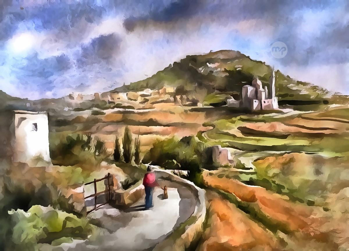 A WALK IN GOZO ------- ORIGINAL HAND PAINTING OIL ON CANVAS 50X30 OR ...