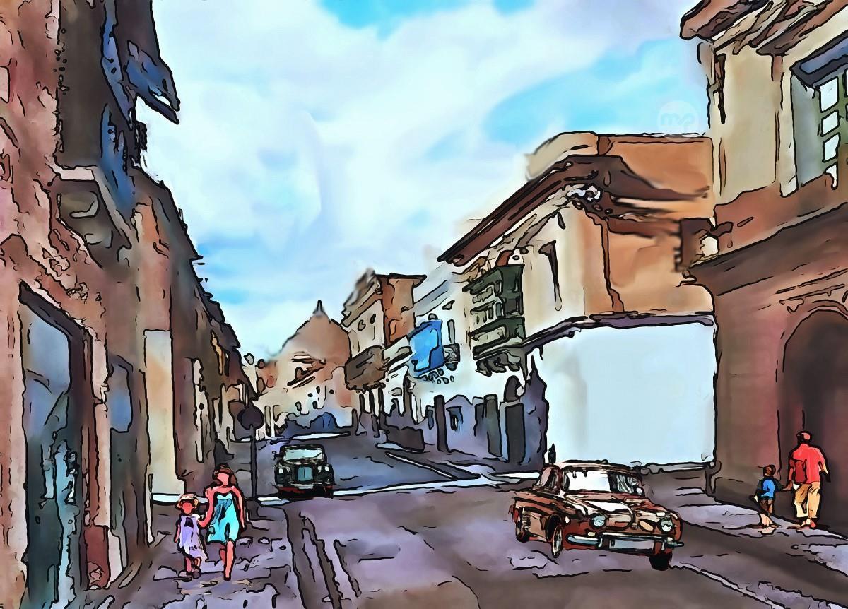 MOSTA MAIN ROAD ----- ORIGINAL HAND PAINTING OIL ON CANVAS 70X50 OR ANY ...