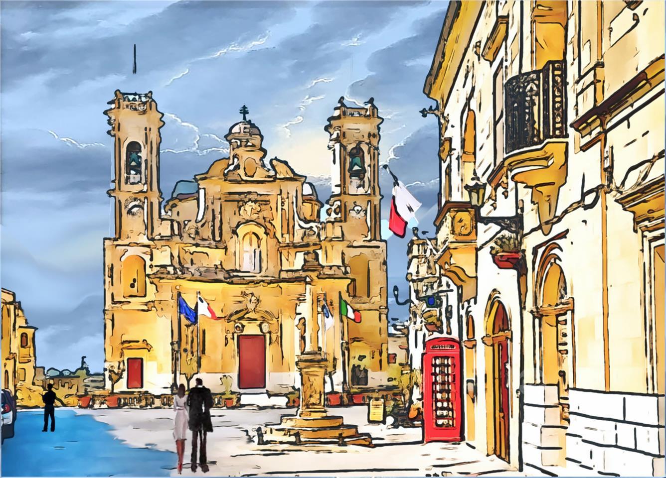 SAN LAWRENS GOZO ----- ORIGINAL HAND PAINTING OIL ON CANVAS 70X50 ...