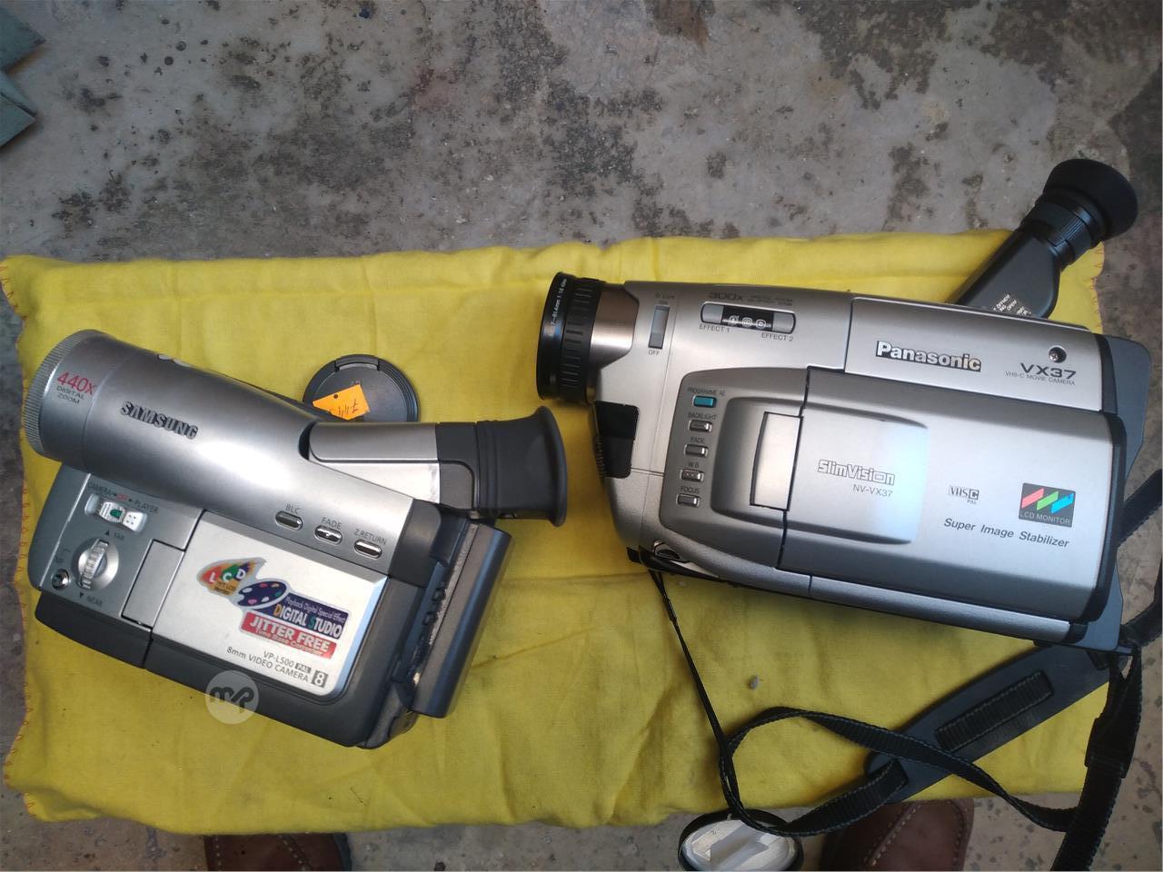2 x Panasonic vx37 Camcorder Video Camera Samsung 440X Untested SOLD AS ...