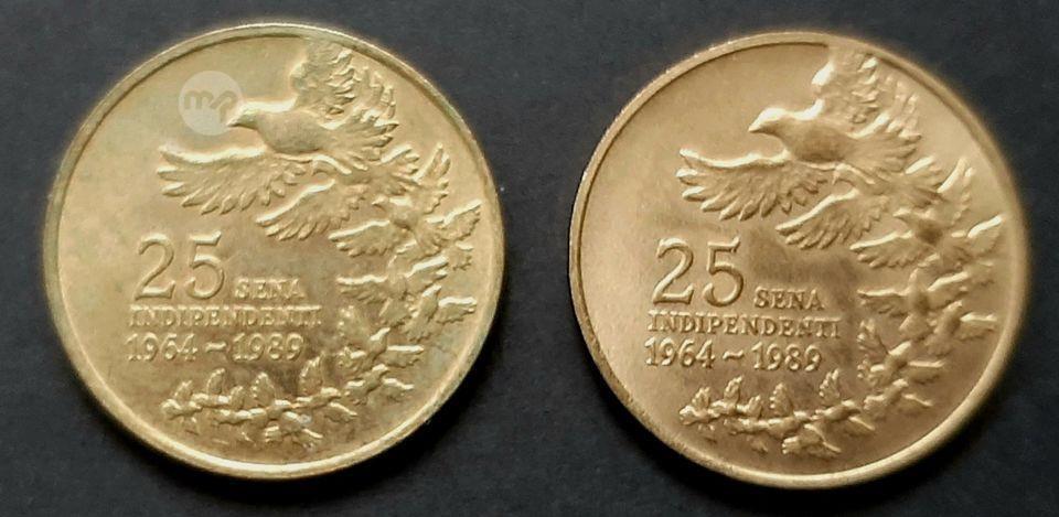 2 MALTA COMMEMORATIVE TOKENS - 25 SENA INDIPENDENTI 1964 - 1989 | Maltapark