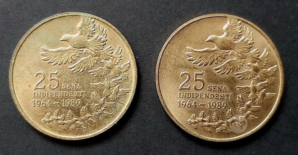 2 MALTA COMMEMORATIVE TOKENS - 25 SENA INDIPENDENTI 1964 - 1989 | Maltapark