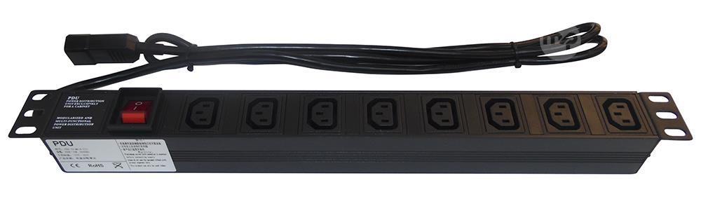 VDE C13 8-socket multi-socket for 19 "rack cabinet with luminous switch ...
