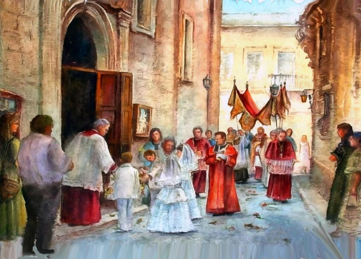 HOLY COMMUNION ATTARD MALTA---- ORIGINAL HAND PAINTING OIL ON CANVAS ...
