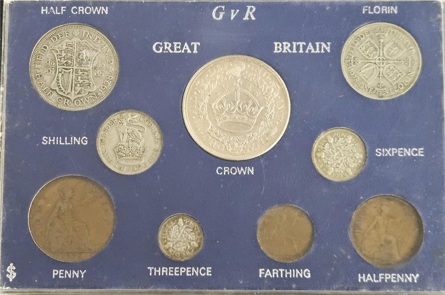 1928 KGV full Year coin Set including 5/- full Crown. | Maltapark