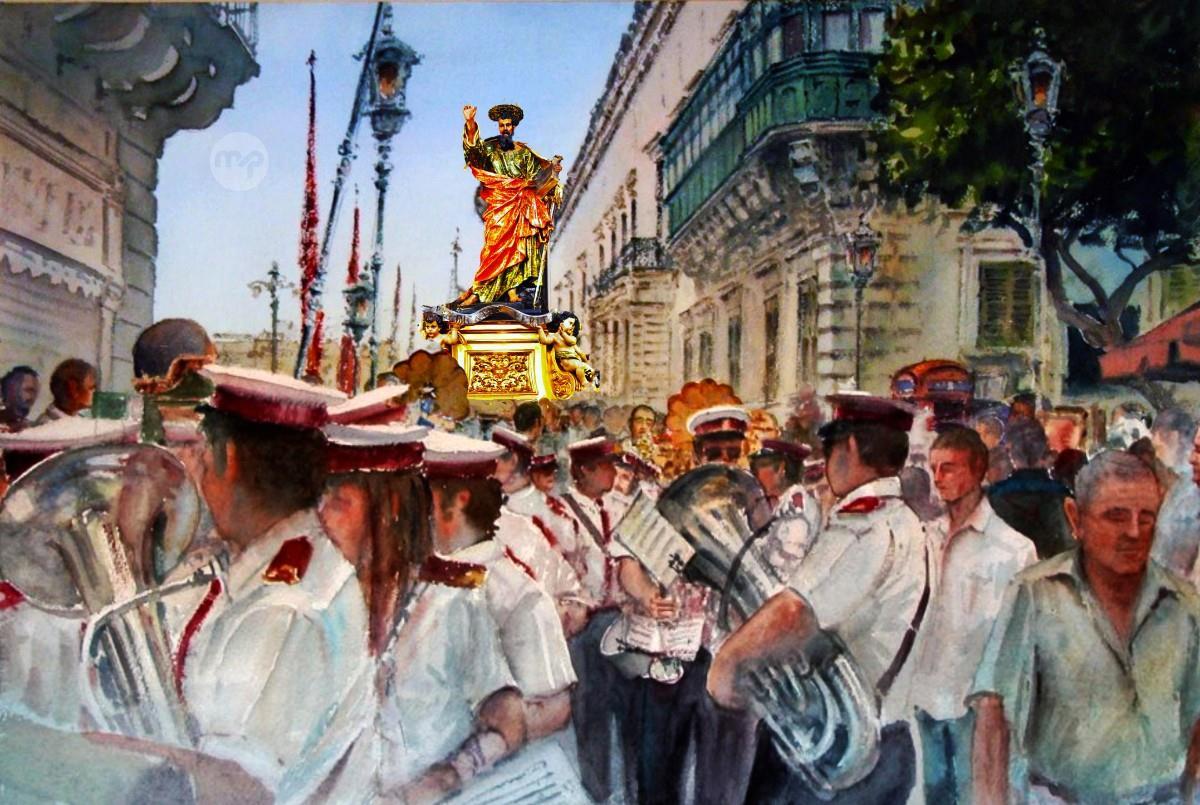 IL-FESTA TA' SAN PAWL MALTA---- ORIGINAL HAND PAINTING OIL ON CANVAS ...