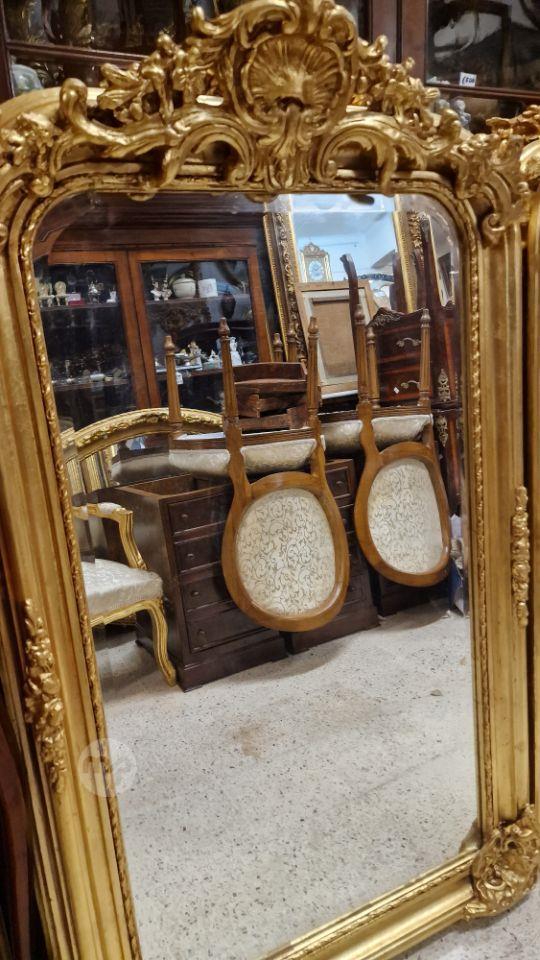 Pair Beautiful Gilded mirrors. Measures 130 x 85 cms wide. 350 euros ...