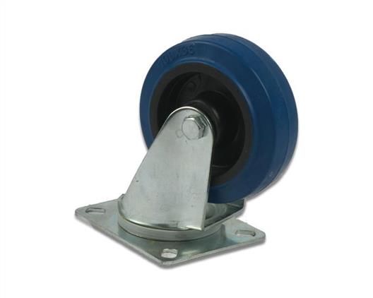 Castor wheel 80 mm wheel diameter BLUE ELASTIC ,150kg maximum weight ...